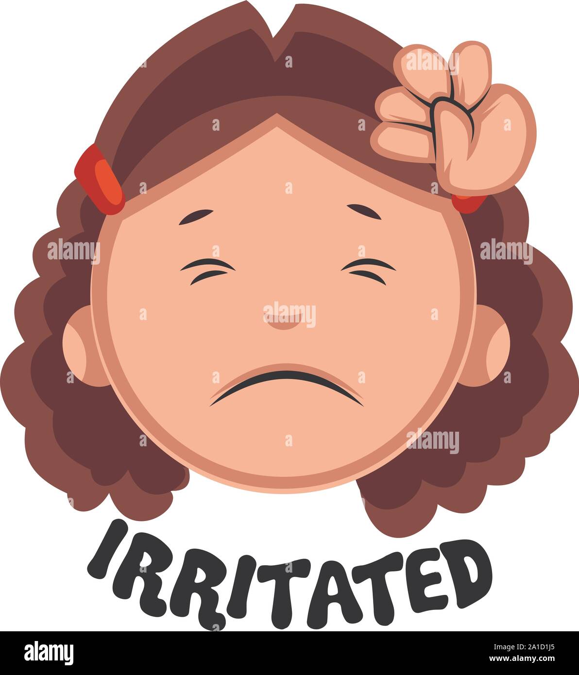 Irritated girl, illustration, vector on white background Stock Vector ...