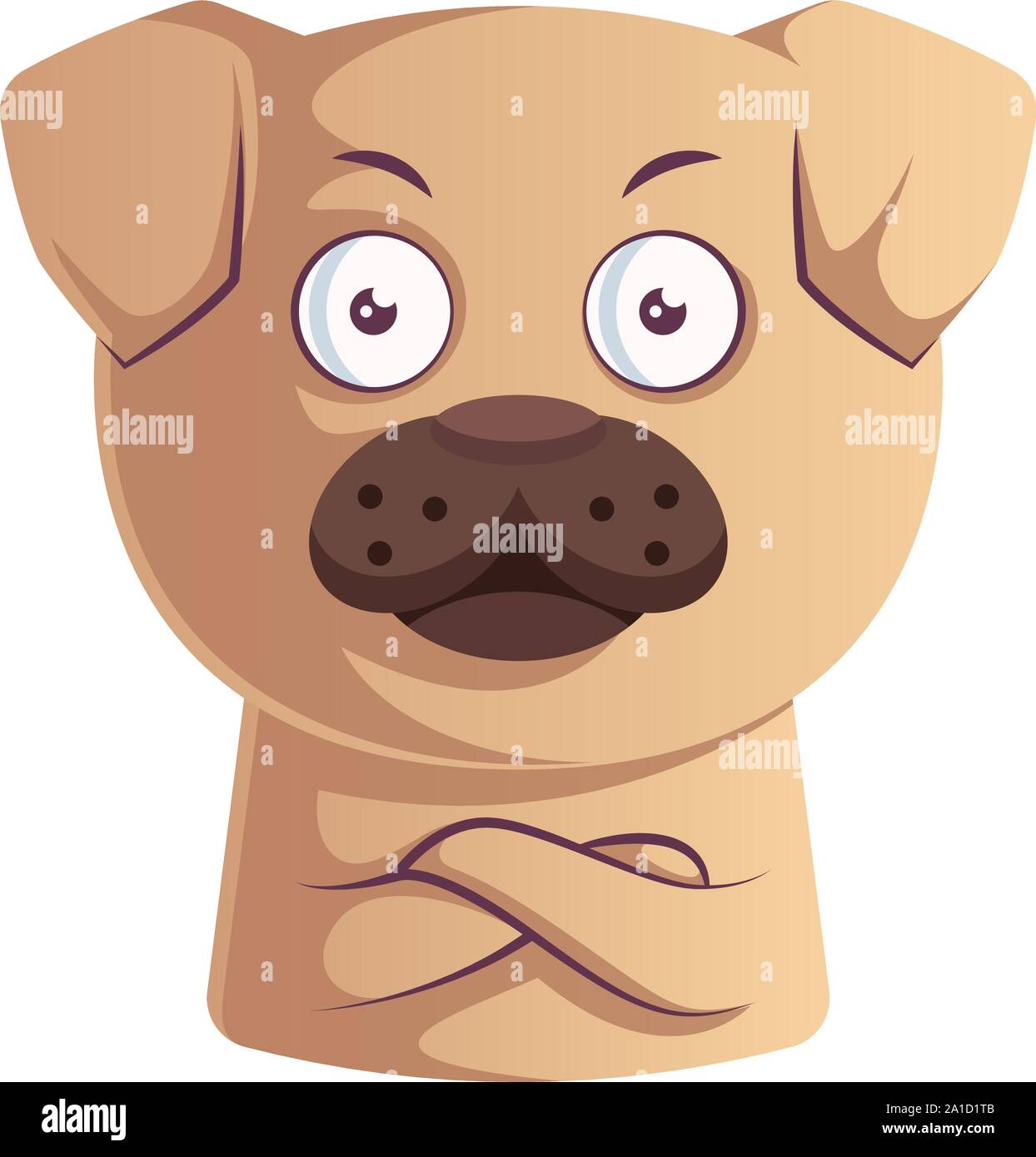 Pug is angry, illustration, vector on white background Stock Vector ...