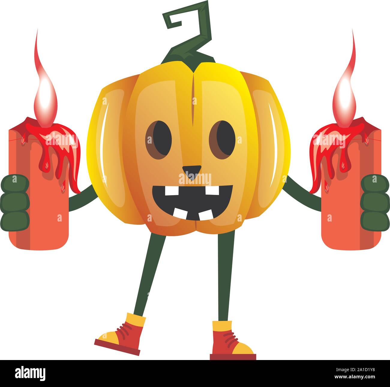 Pumpkin and candles Stock Vector Images - Alamy