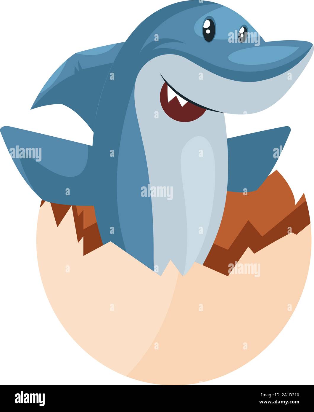 Shark in egg shell, illustration, vector on white background Stock ...