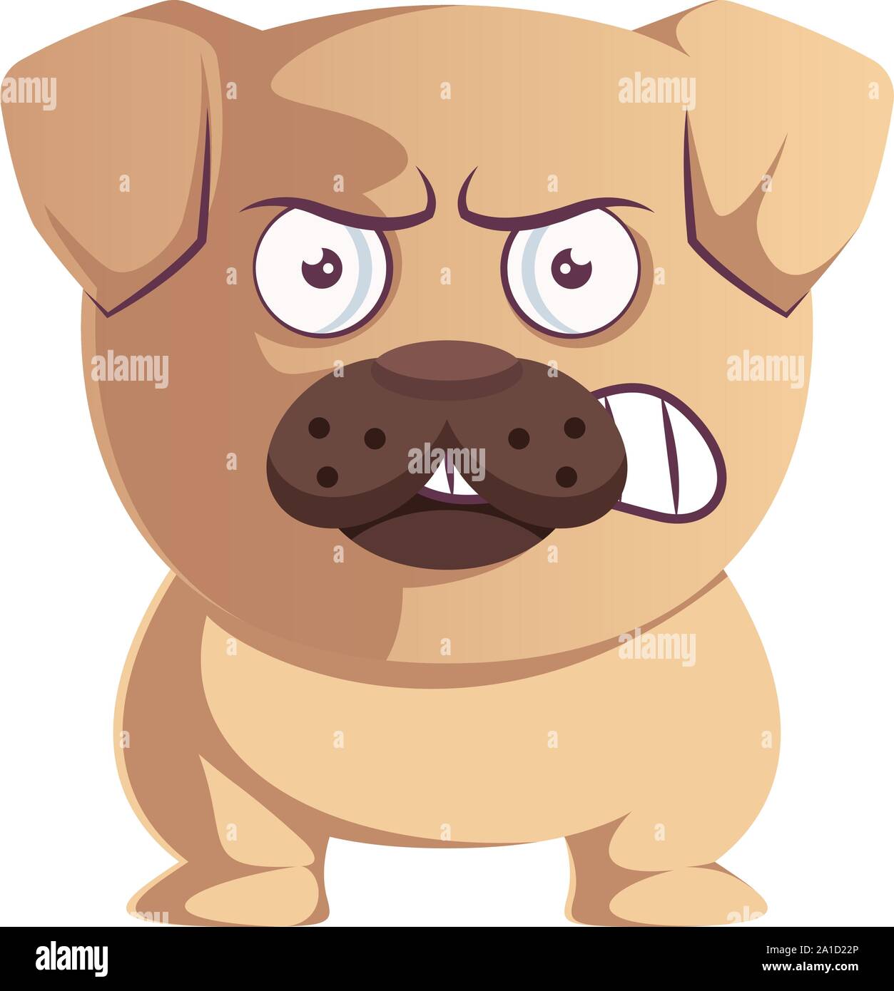 Pug mad, illustration, vector on white background Stock Vector Image ...