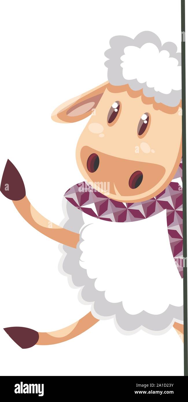 Sheep walking, illustration, vector on white background Stock Vector ...