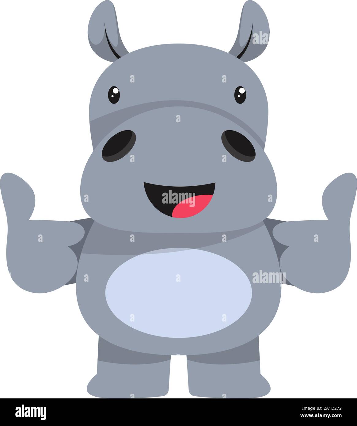Strong hippo, illustration, vector on white background Stock Vector ...