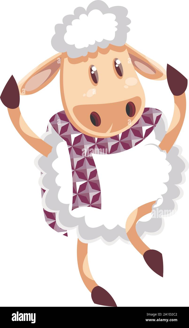 Sheep jumping, illustration, vector on white background Stock Vector ...