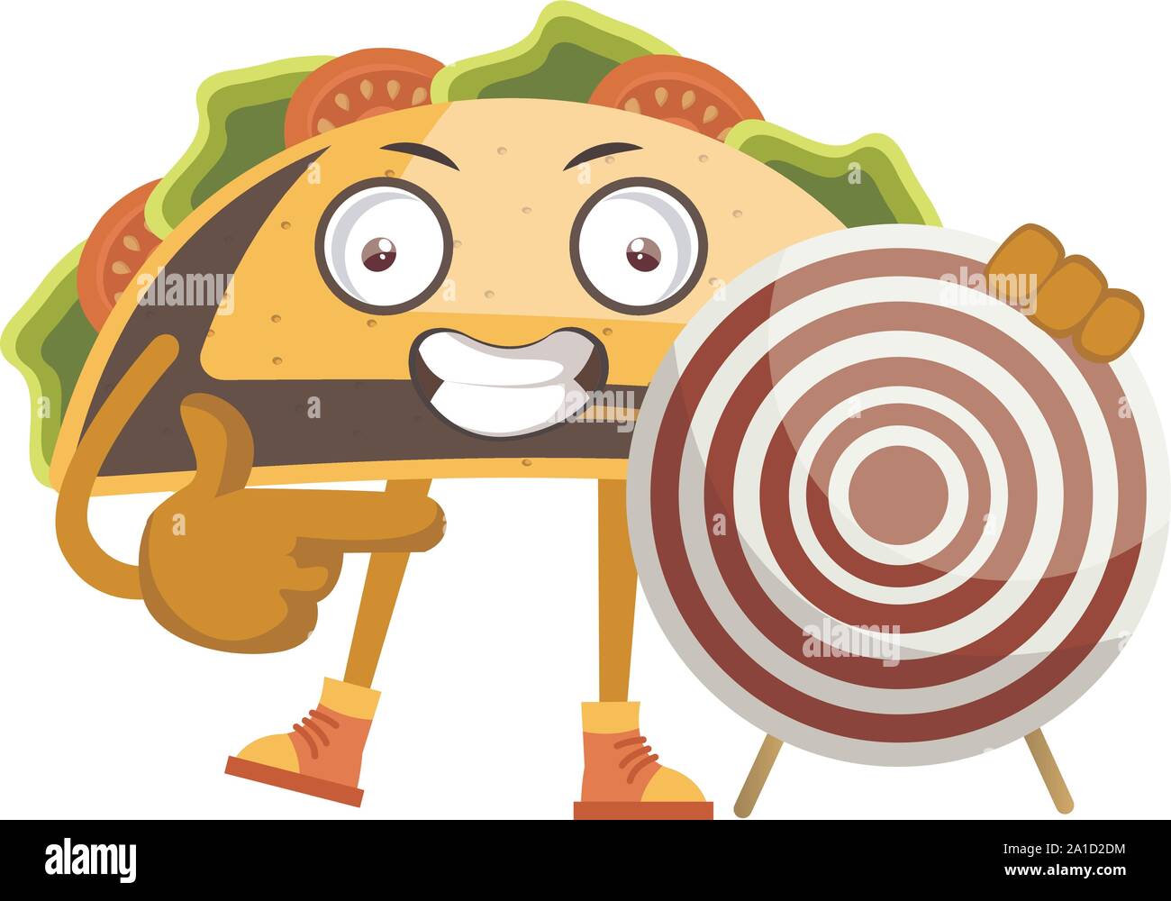 Taco with target, illustration, vector on white background Stock Vector ...