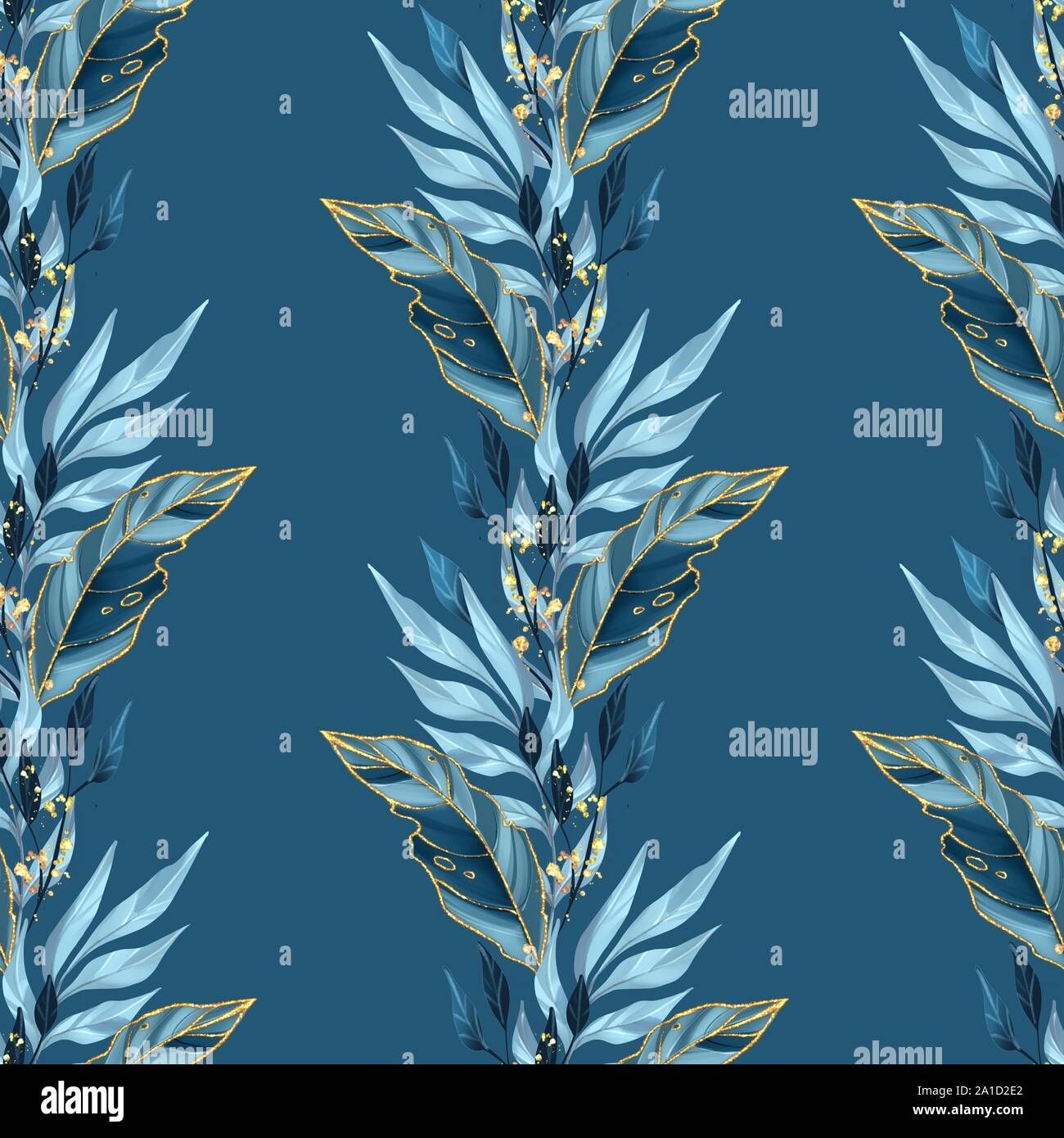 Seamless blue floral pattern Stock Photo - Alamy