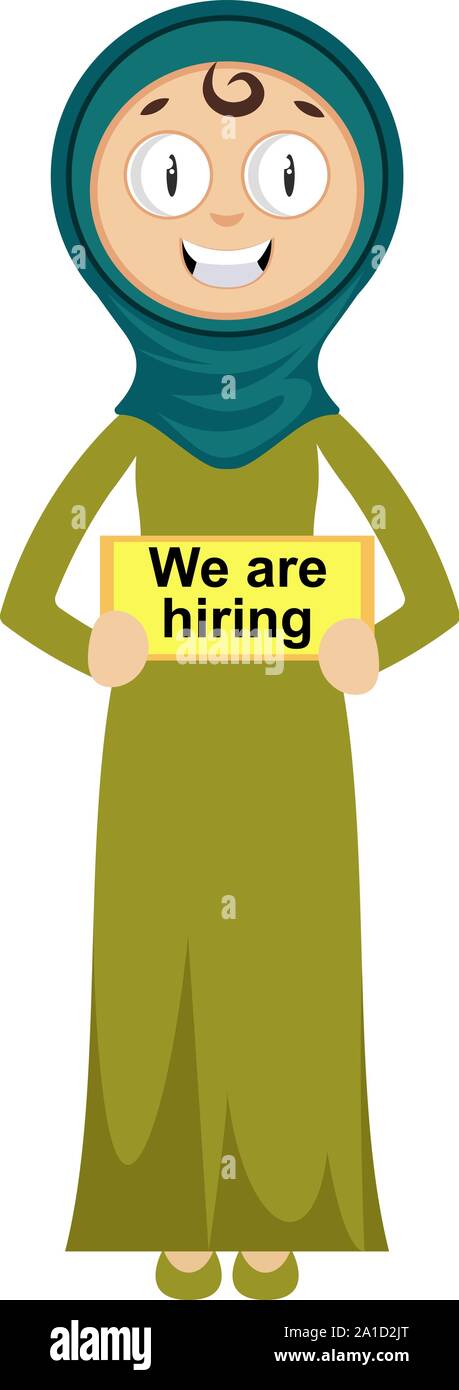 Woman hiring, illustration, vector on white background Stock Vector ...