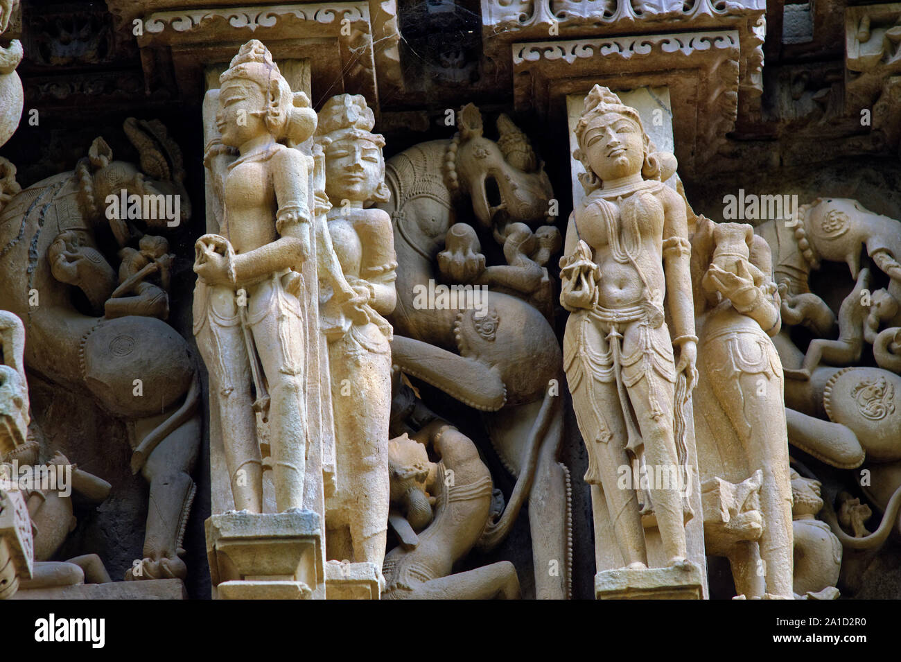 Finest and most numerous sculptures of Adinatha temple Stock Photo - Alamy