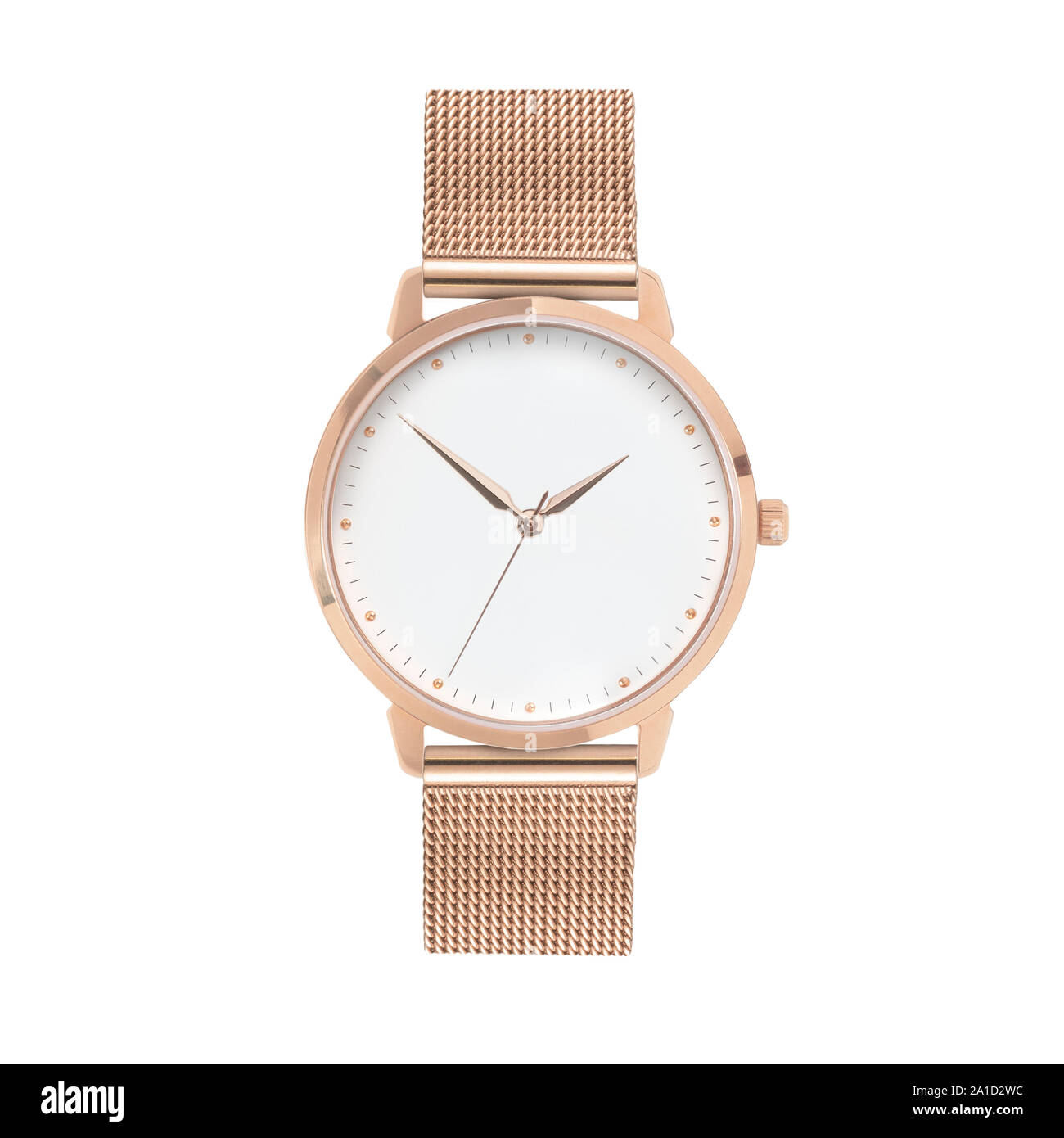 Stylish Modern Wrist Watch timepiece isolated / cut out on white ...