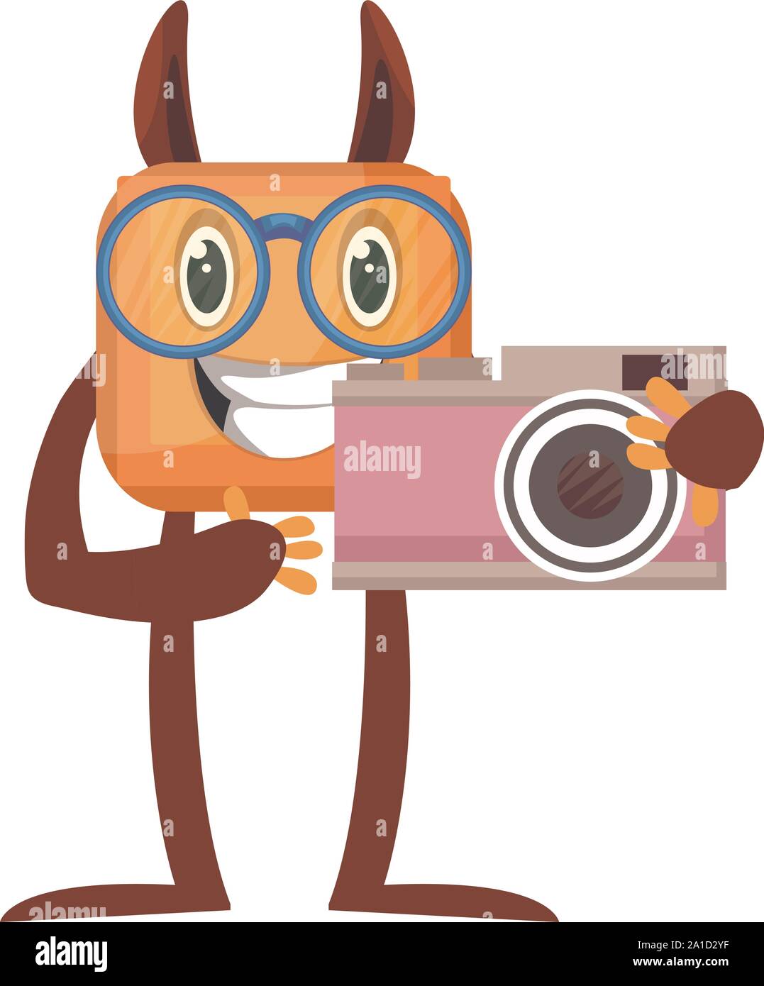 Monster with camera, illustration, vector on white background Stock ...