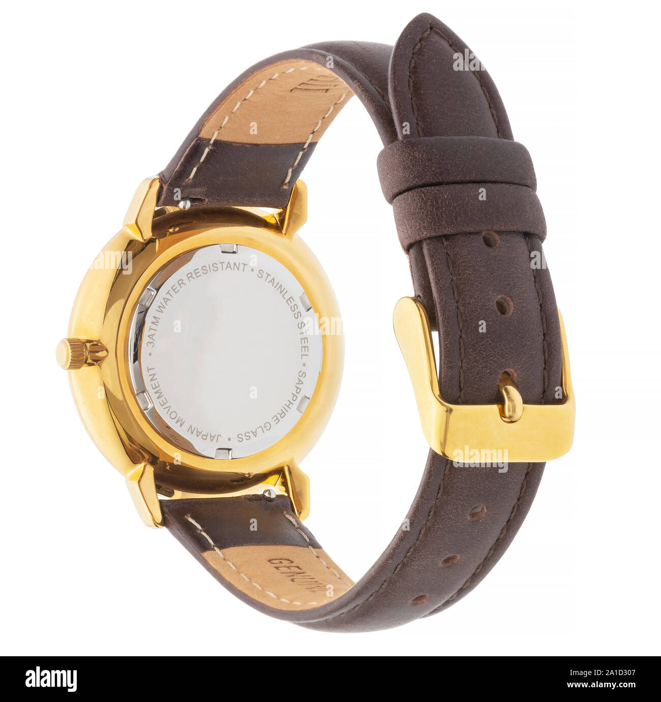 Stylish Modern Wrist Watch timepiece isolated / cut out on white ...