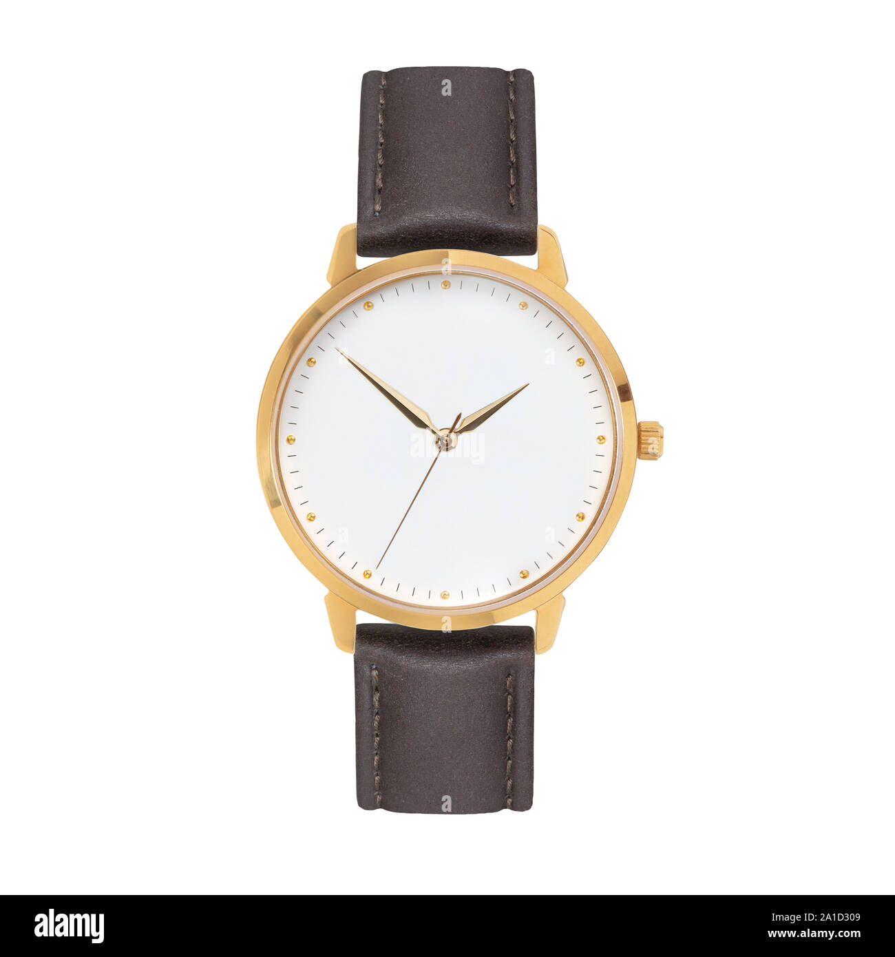 Stylish Modern Wrist Watch timepiece isolated / cut out on white ...