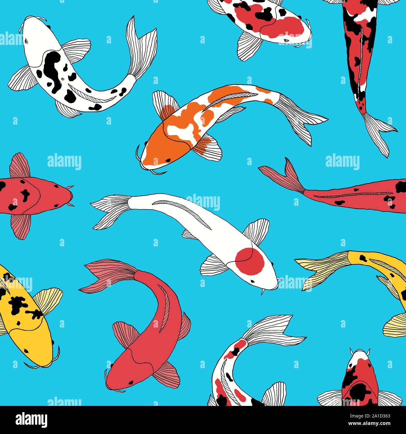 Koi pattern Stock Vector Images - Alamy