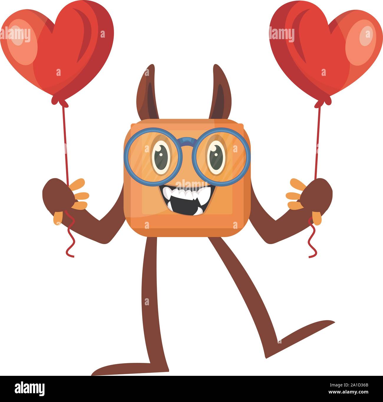 Monster with balloon, illustration, vector on white background Stock ...