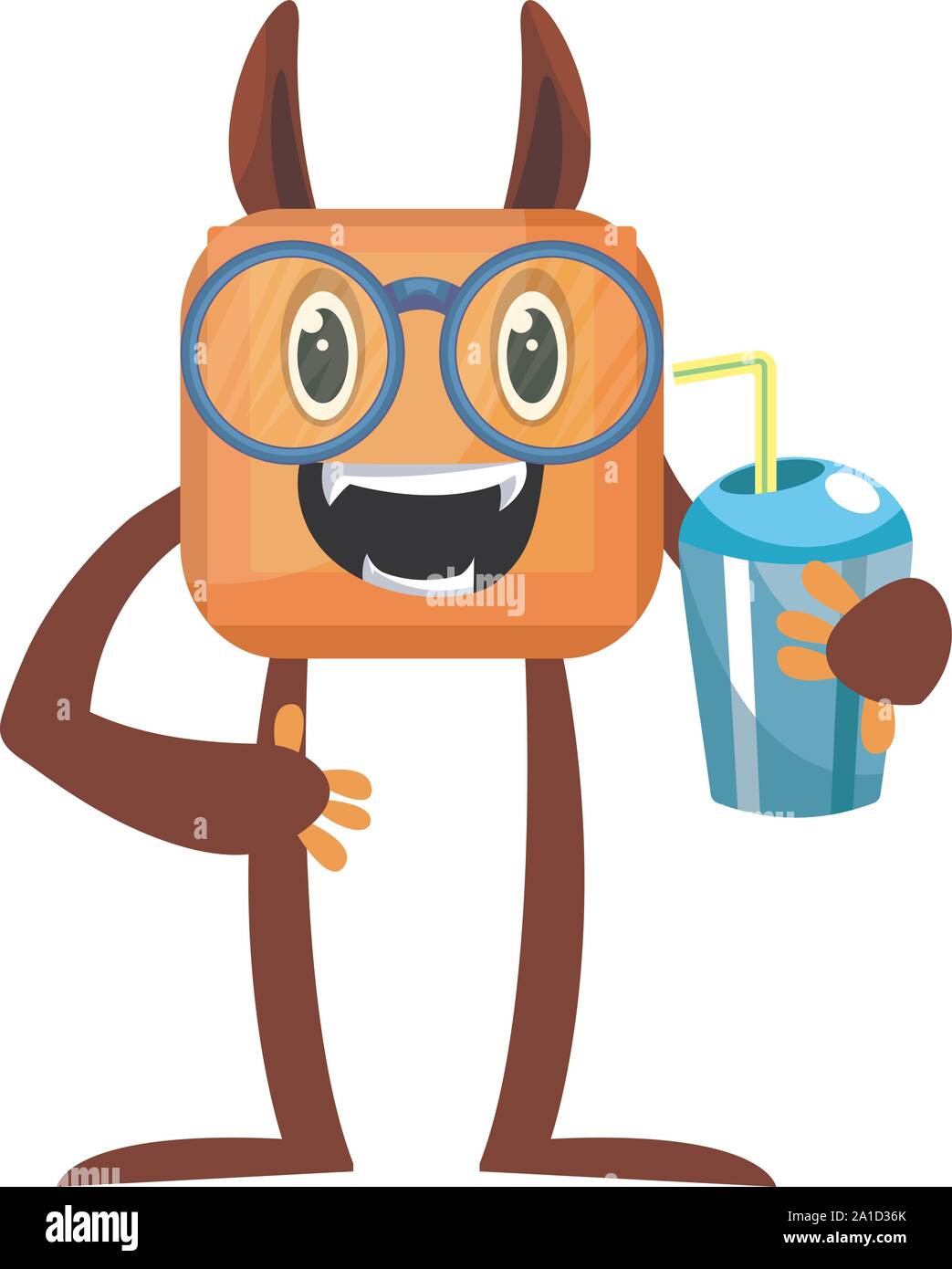 Monster with water, illustration, vector on white background Stock ...