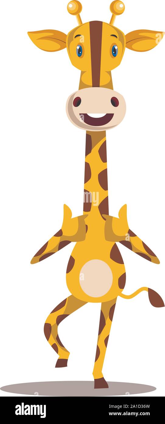 Happy giraffe, illustration, vector on white background Stock Vector ...