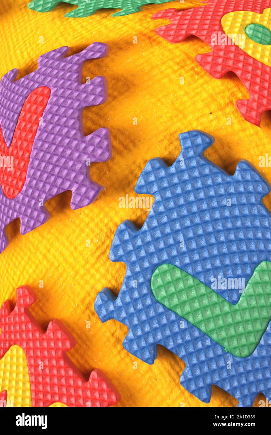 Kiddies style Colored Alphabet and number blocks Stock Photo - Alamy