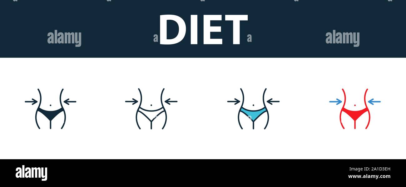 Diet icon set. Premium symbol in different styles from fitness icons ...