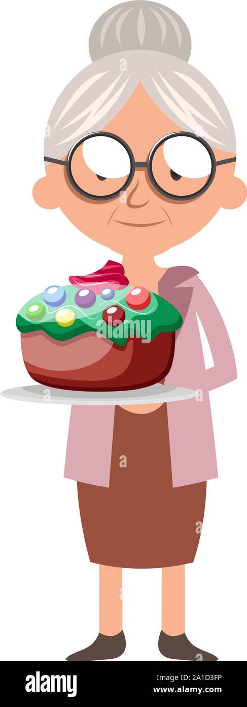 Granny with cake Stock Vector Images - Alamy