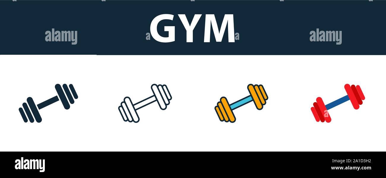Gym icon set. Premium symbol in different styles from fitness icons ...
