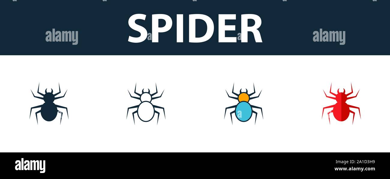 Spider icon set. Premium symbol in different styles from halloween ...