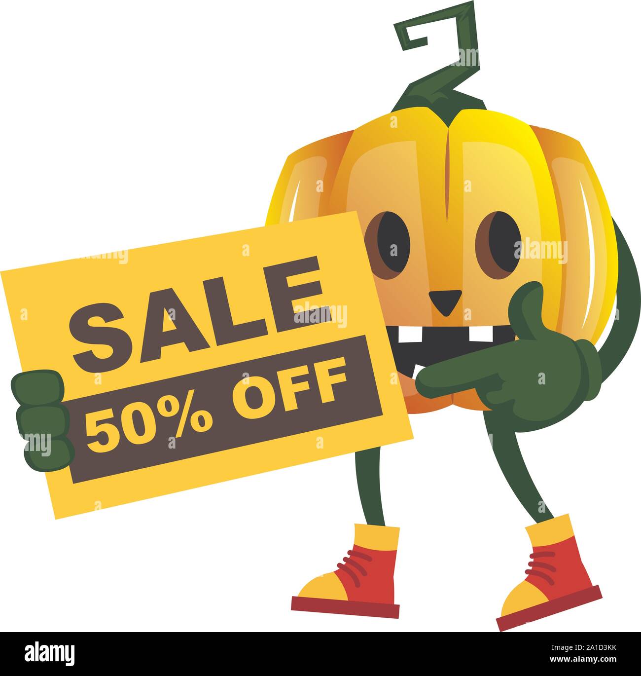 Pumpkin on sale, illustration, vector on white background Stock Vector ...