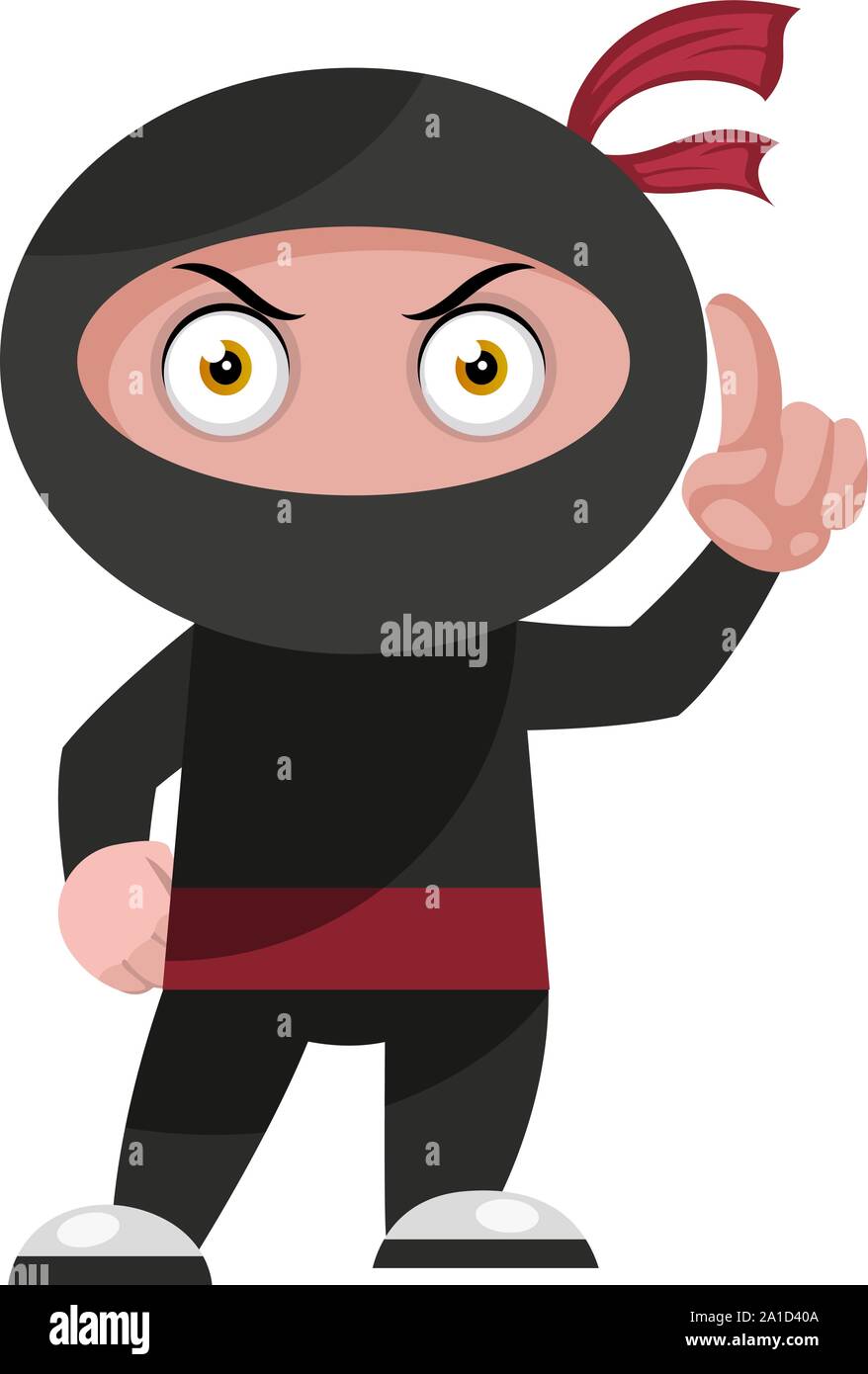 Ninja is ready, illustration, vector on white background Stock Vector ...