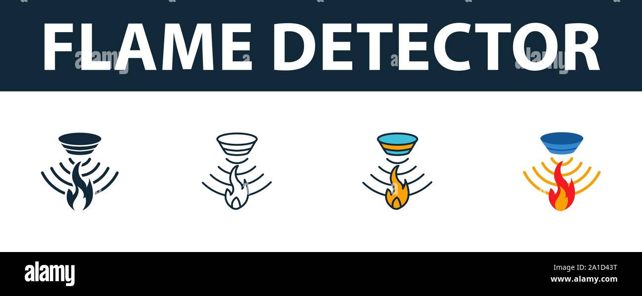 Flame Detector icon set. Premium symbol in different styles from ...