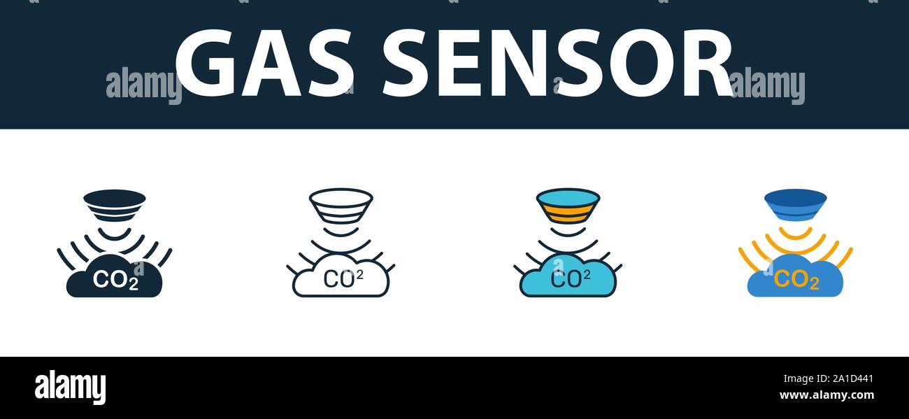 Gas Sensor icon set. Premium symbol in different styles from sensors ...