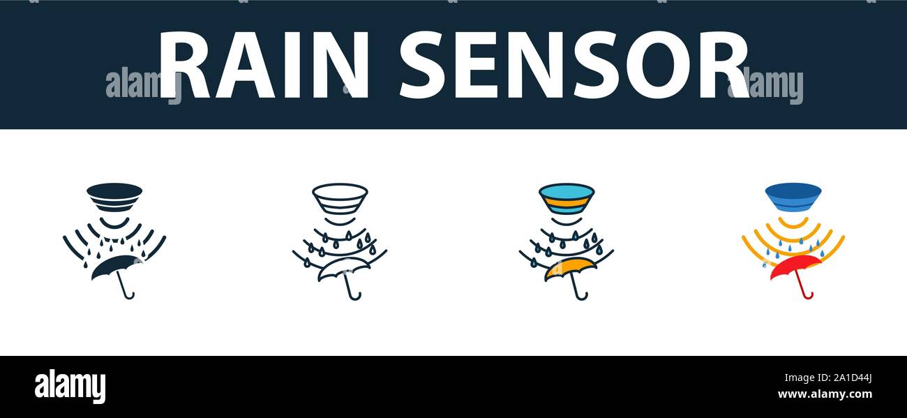 Rain Sensor icon set. Premium symbol in different styles from sensors ...