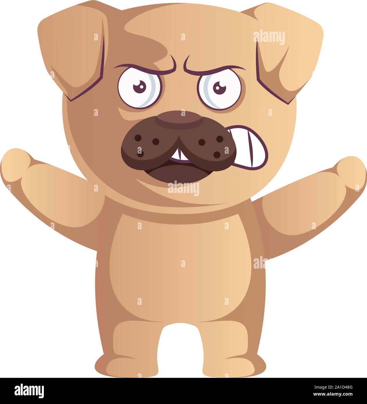 Pug is angry, illustration, vector on white background Stock Vector ...