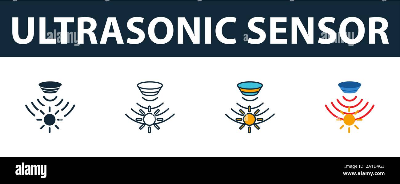Ultrasonic Sensor icon set. Premium symbol in different styles from sensors icons collection ...