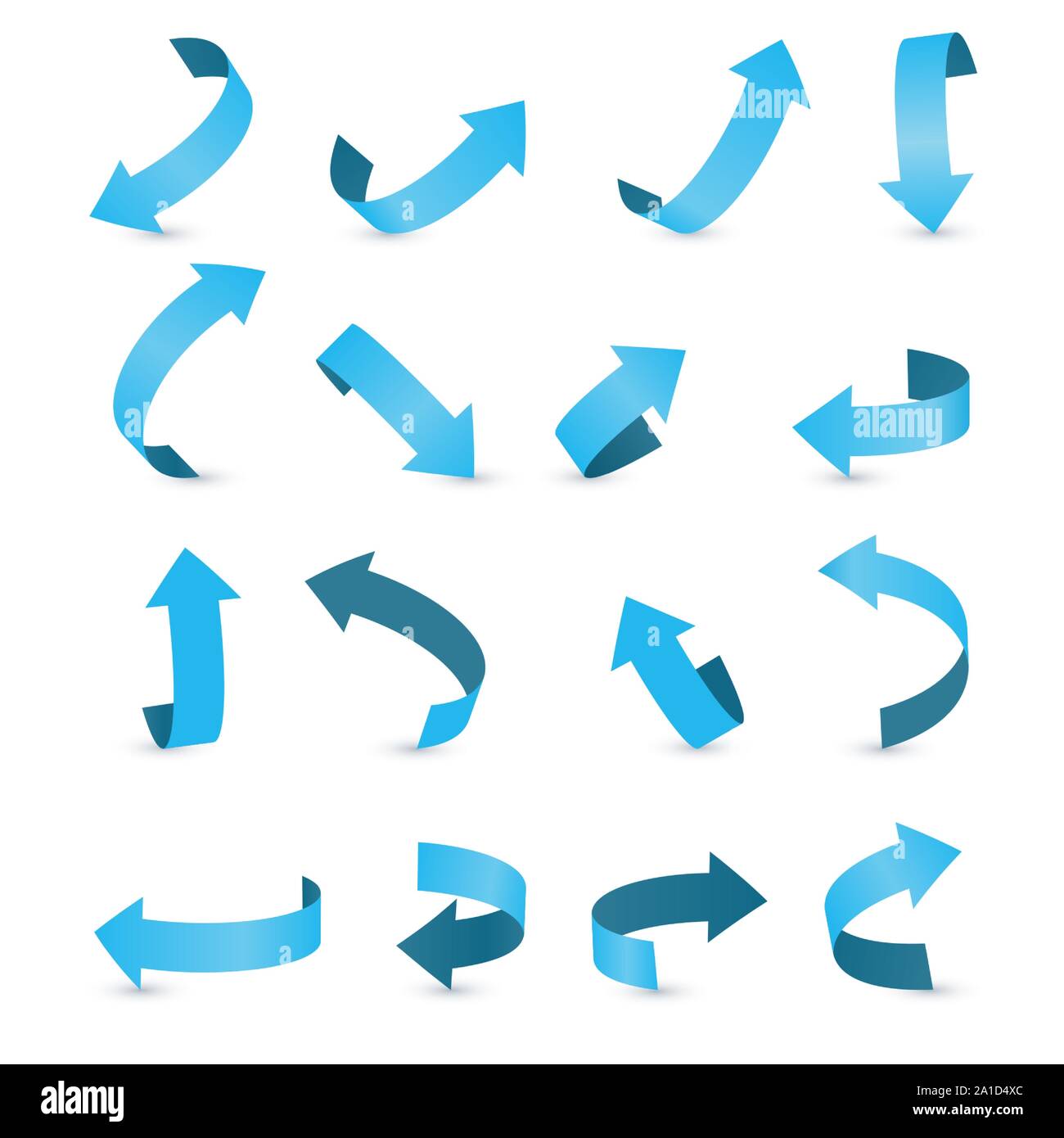 Blue ribbon arrow set. Arrow stickerst various angles and directions ...