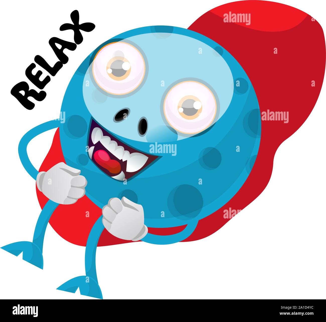 Blue monster relaxing, illustration, vector on white background Stock ...
