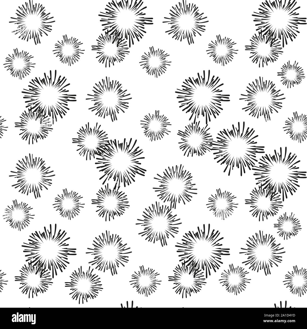 Sunshine rays seamless pattern in vintage style. Sunburst linear ...