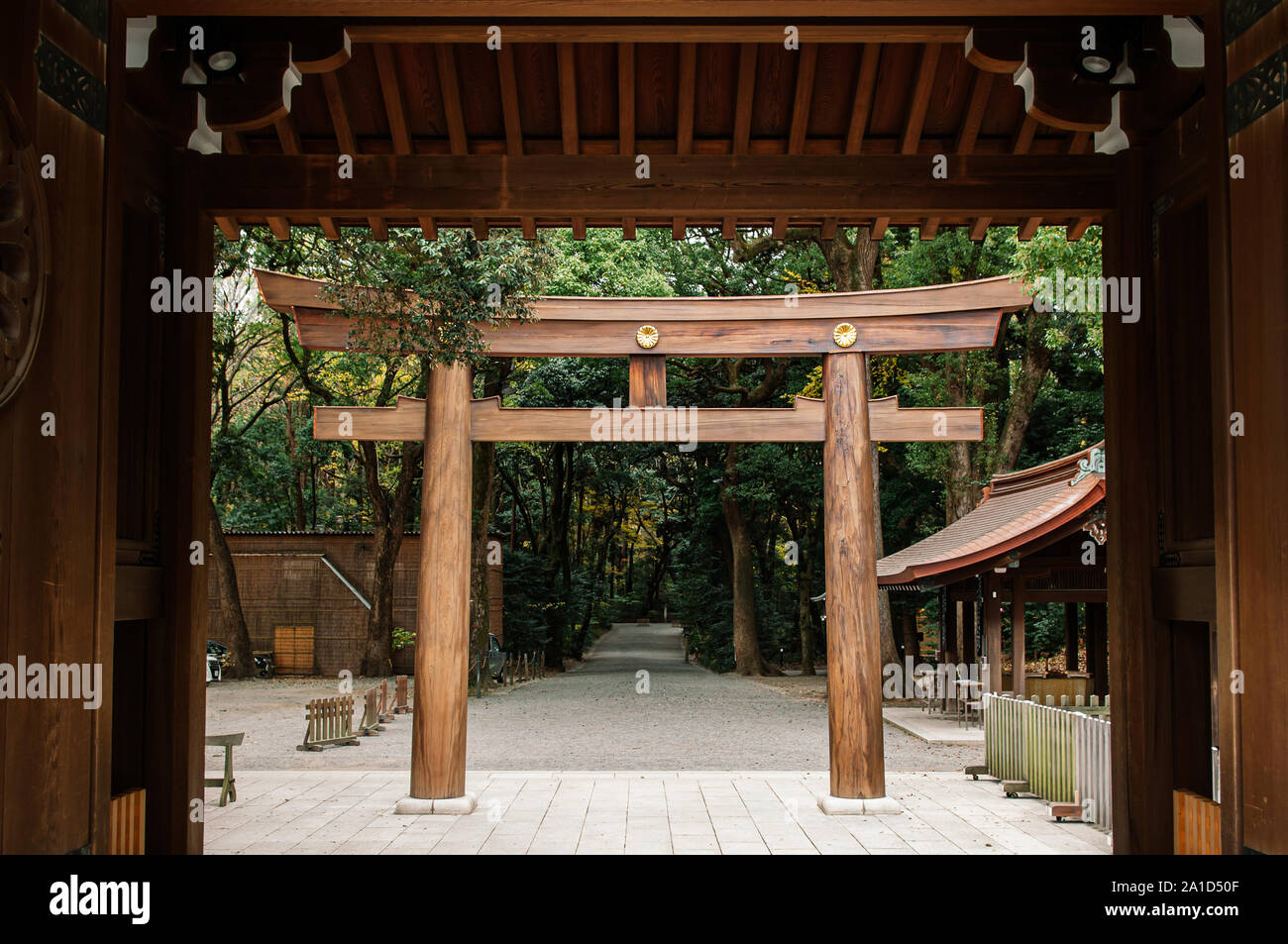 DEC 5, 2018 Tokyo, Japan - Meiji Jingu Shrine Historic Wooden Torii ...