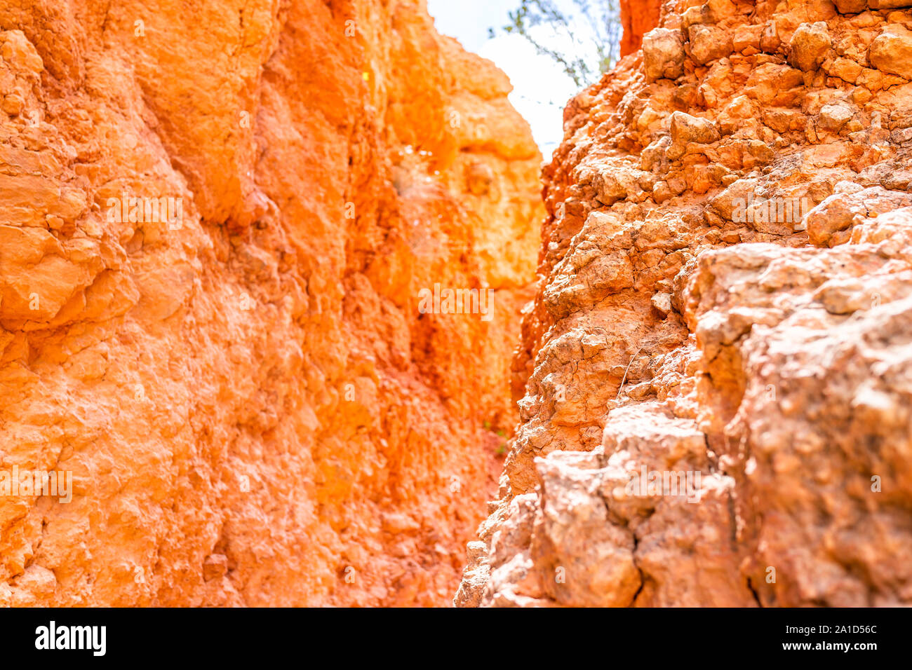 Abstract view of orange color formations cliff wall at Queens Garden ...