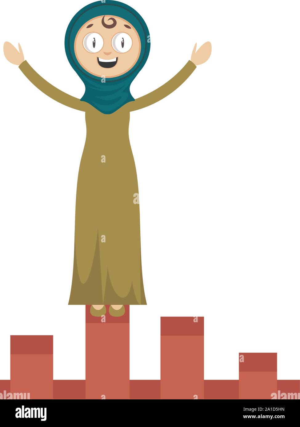 Woman is happy, illustration, vector on white background Stock Vector ...
