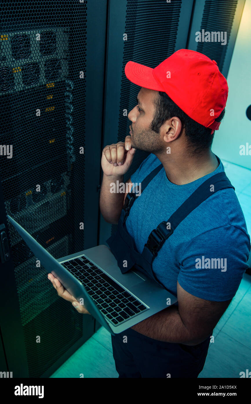 Top view of a smart thoughtful engineer Stock Photo - Alamy
