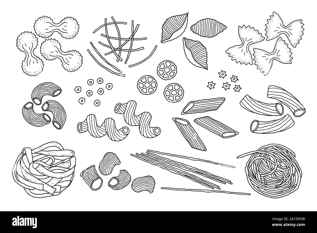 hand drawn pasta Stock Vector Image & Art - Alamy