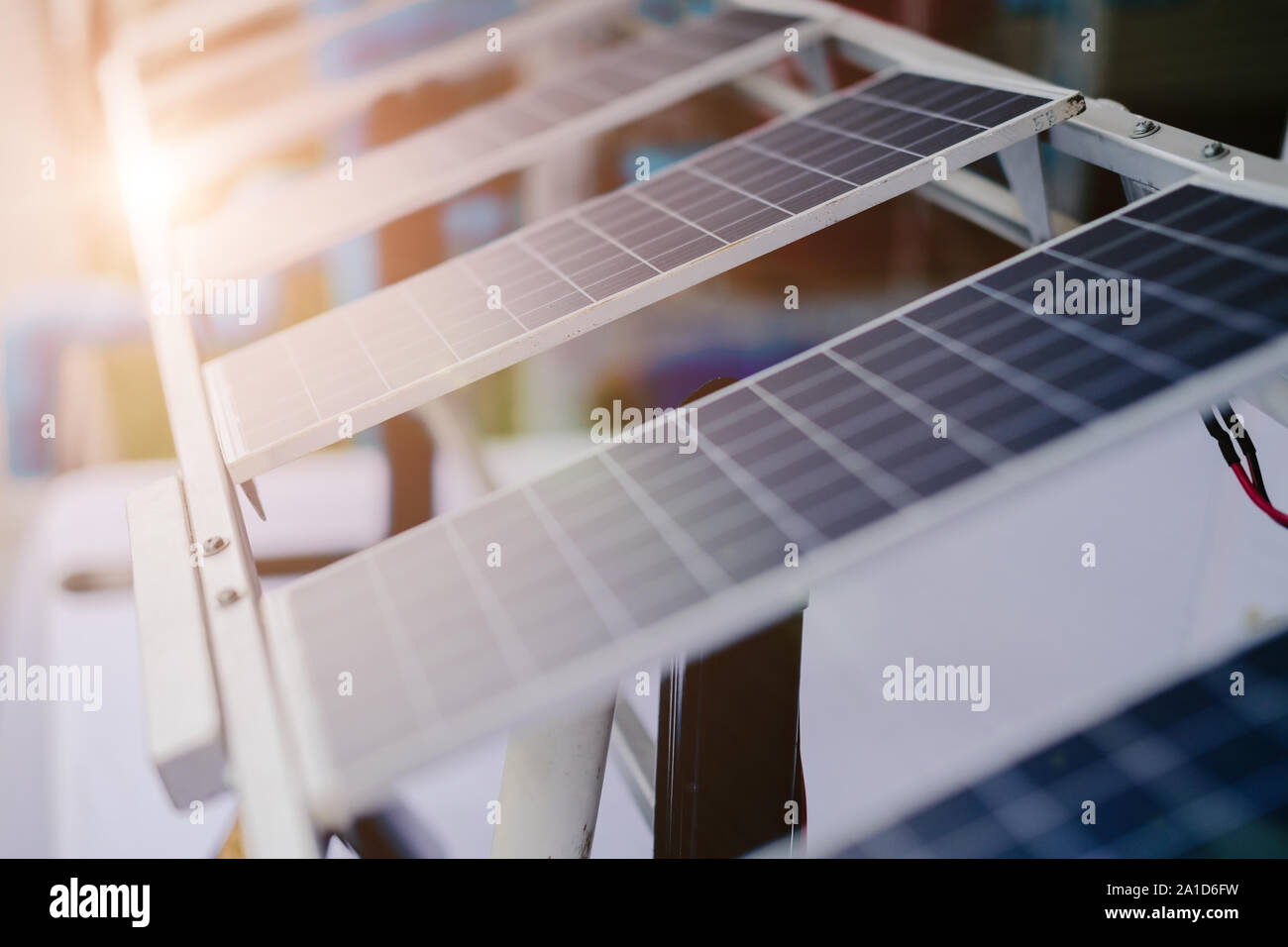 solar cell panel in farm. photovoltaic module for agriculture Stock ...