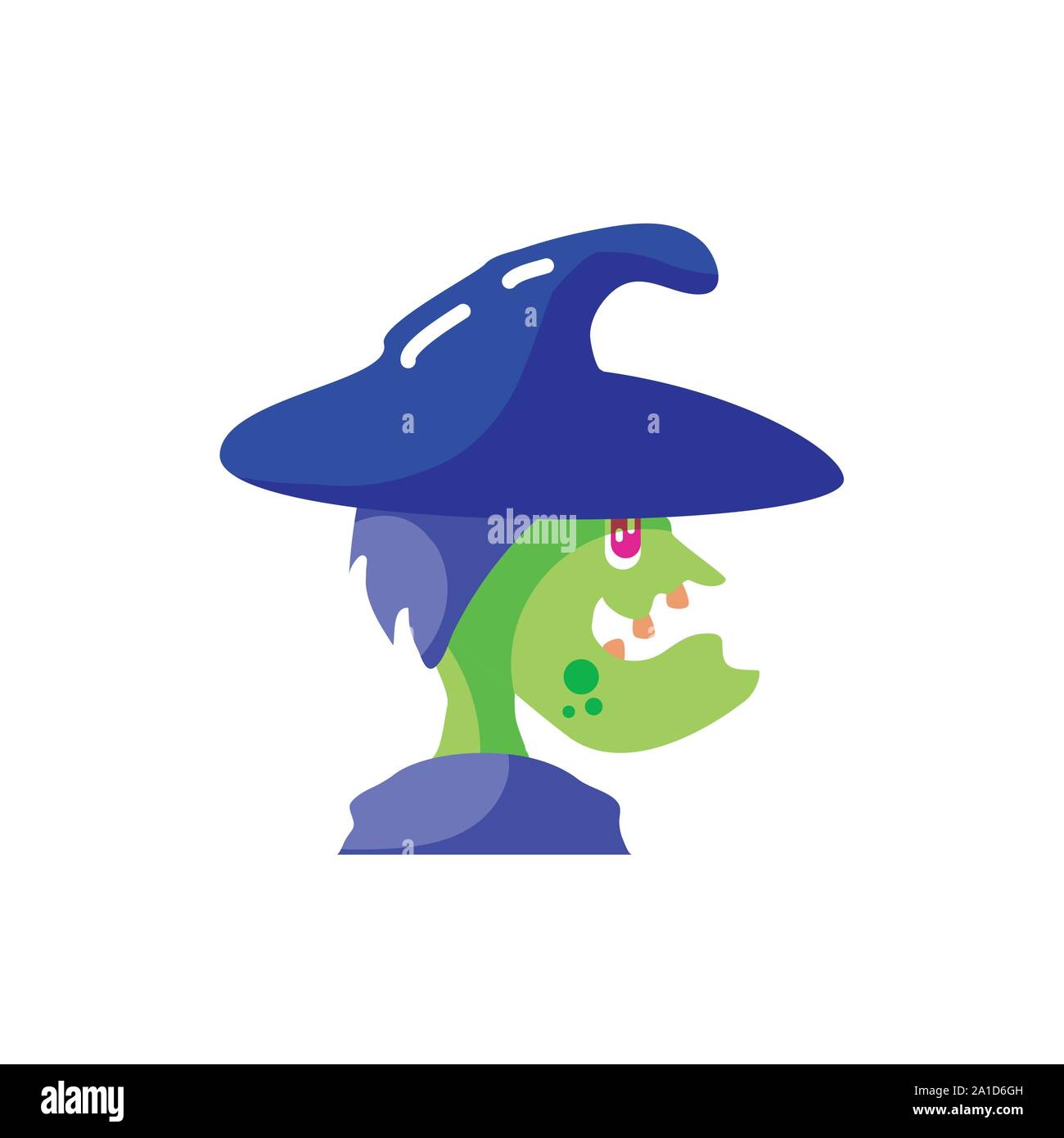 head of witch with hat on white background vector illustration design ...