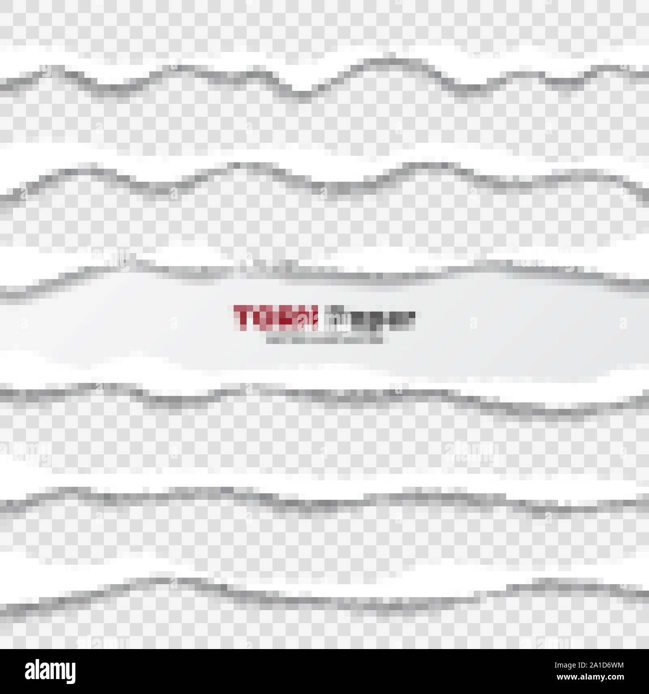 Realistic torn paper edges collection on transparent background. White ...