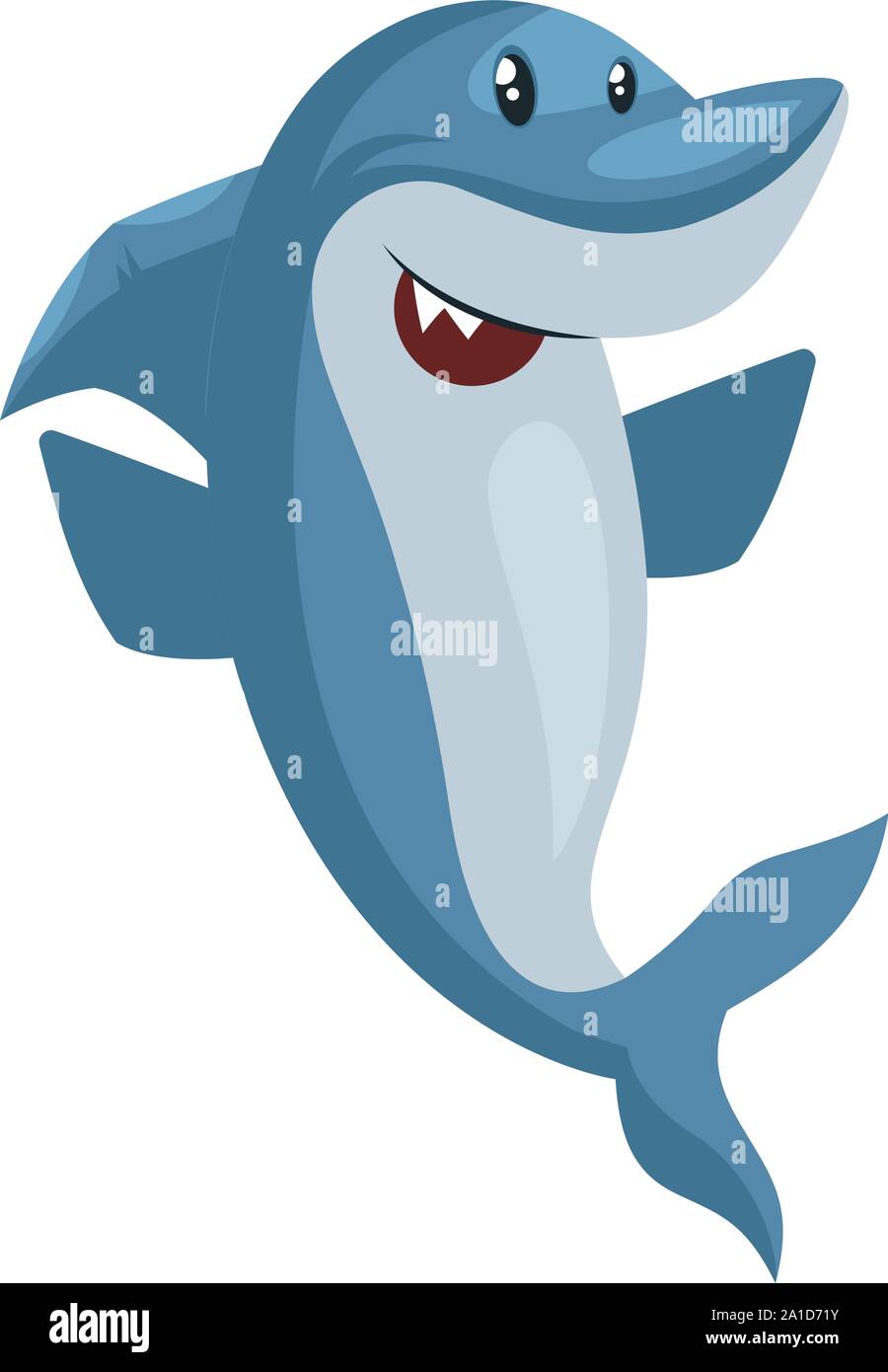Shark is happy, illustration, vector on white background Stock Vector ...