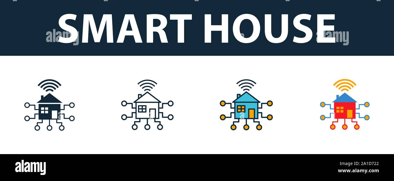 Smart House icon set. Premium symbol in different styles from smart ...