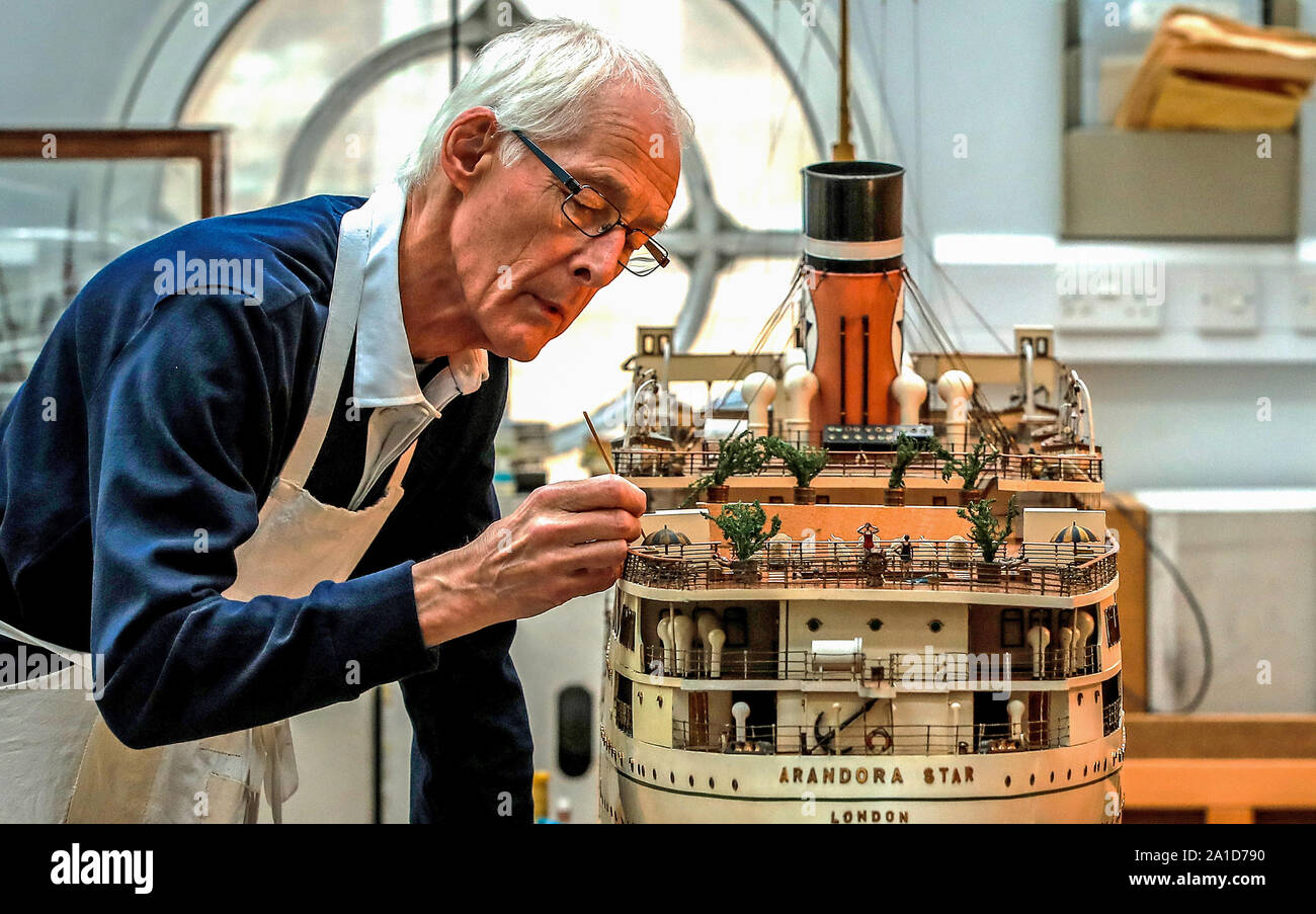 David Parsons, models conservator at National Museums Liverpool, works ...