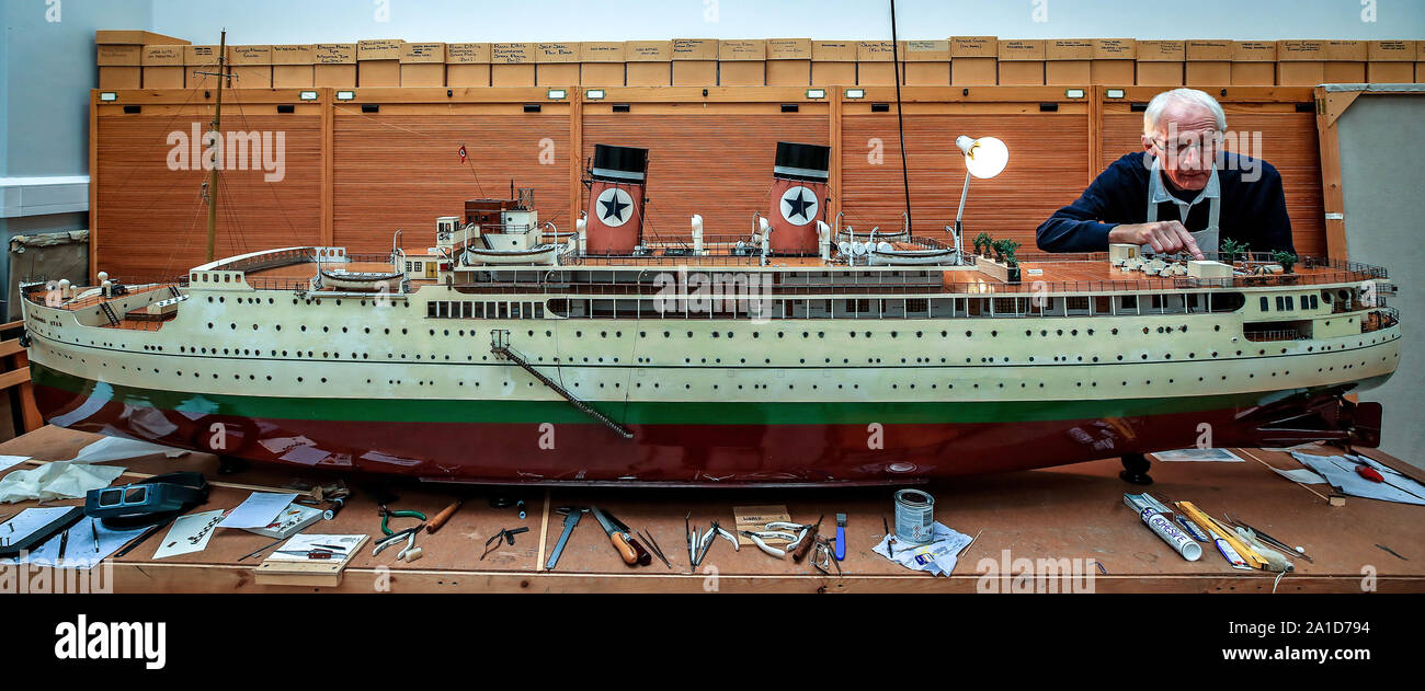 David Parsons, models conservator at National Museums Liverpool, works ...