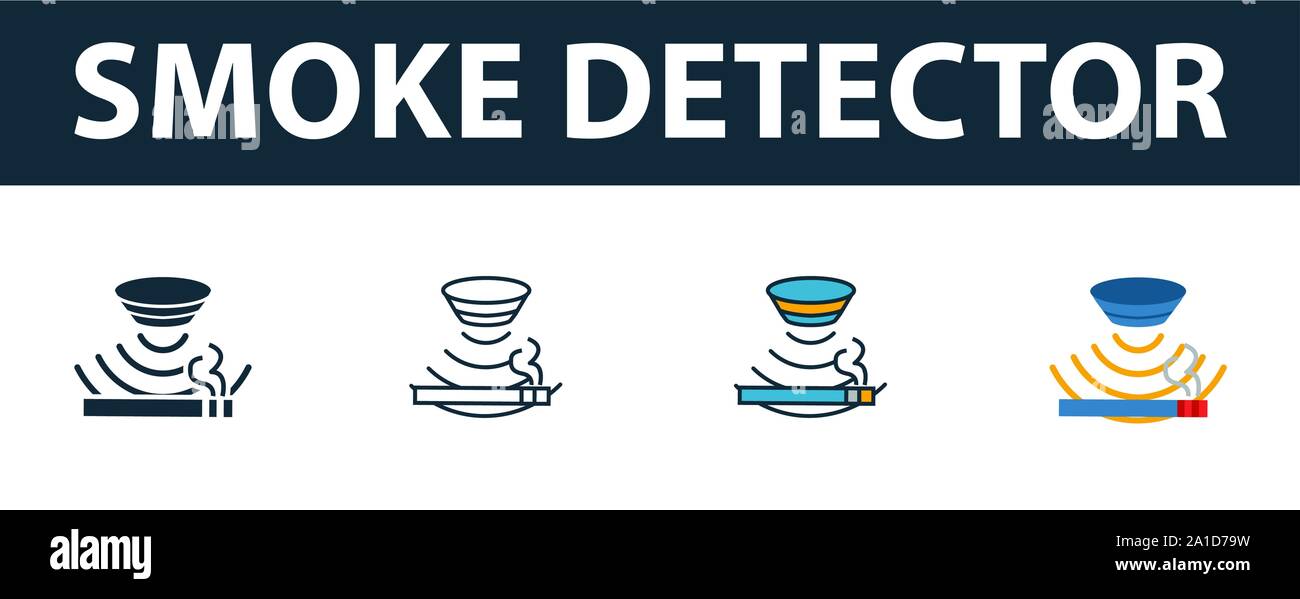 Smoke Detector icon set. Premium symbol in different styles from ...