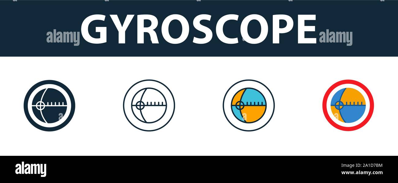 Gyroscope icon set. Premium symbol in different styles from sensors ...
