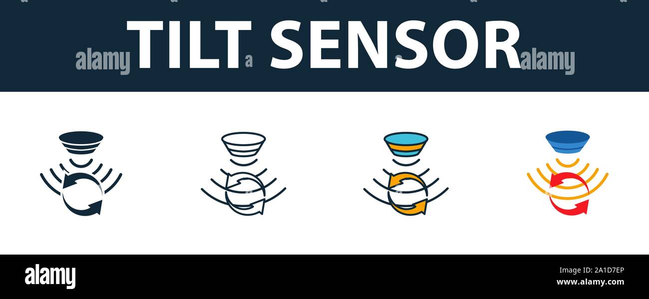 Tilt Sensor icon set. Premium symbol in different styles from sensors icons collection. Creative ...